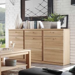 Pharao24.de Wohnzimmer Sideboard aus Wildeiche Bianco 3 t&uuml;rig