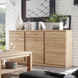 Pharao24.de Wohnzimmer Sideboard aus Wildeiche Bianco 3 t&uuml;rig
