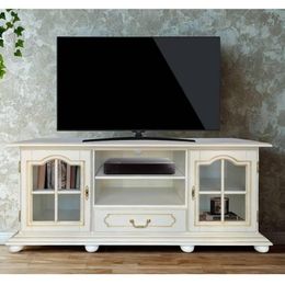 Pharao24.de Fernsehschrank TV Sideboard mit einer Schublade und Glast&uuml;ren