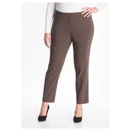 Stoffhose KjBRAND "Susie XS Ankle Bengaline", Damen, Gr. 50, N-Gr, nougat, Web, Obermaterial: 80% Viskose, 17% Polyamid, 3% Elasthan, skinny fit kn&ouml;chellang, Hosen Stoffhose, Sommerhose mit Schlupfbund