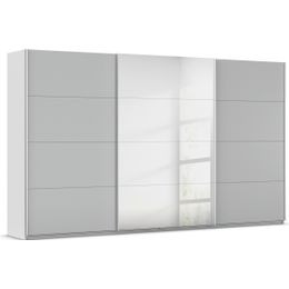 Schwebet&uuml;renschrank OTTO HOME "Kleiderschrank Schrank Schlafzimmerschrank Garderobe AGORDO", grau (seidengrau, griffleisten alufarbig), B:360cm H:210cm T:62cm, Holzwerkstoff, Schr&auml;nke, Schwebet&uuml;renschrank, Top Innenausstattung, in 4 Breiten und 2 H&ouml;hen MADE IN GERMANY, Topseller