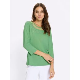 3/4-Arm-Shirt Lady "Rundhals-Shirt", Damen, Gr. 36, apfel, 50% Baumwolle, 50% Modal, unifarben, Rundhals, Shirts 3/4-Arm-Shirt