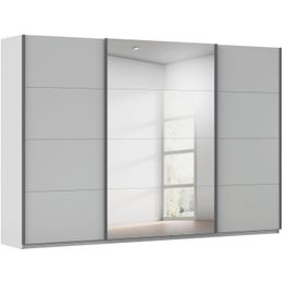 Schwebet&uuml;renschrank OTTO HOME "Kleiderschrank Schrank Schlafzimmerschrank Garderobe AGORDO", grau (seidengrau, griffleisten graumetallic), B:315cm H:210cm T:62cm, Holzwerkstoff, Schr&auml;nke, Schwebet&uuml;renschrank, Top Innenausstattung, in 4 Breiten und 2 H&ouml;hen MADE IN GERMANY, Topseller