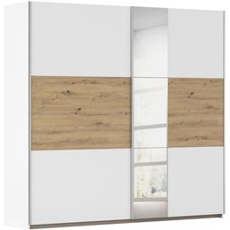 Schwebet&uuml;renschrank Rauch "Kleiderschrank Schrank Garderobe TOPSELLER ASTANA", wei&szlig; (alpinwei&szlig;, eiche artisan), B:218cm H:210cm T:59cm, Holzwerkstoff, Schr&auml;nke, Schwebet&uuml;renschrank, mit 3 Spiegelelementen, Metallgriffleisten alufarbig MADE IN GERMANY