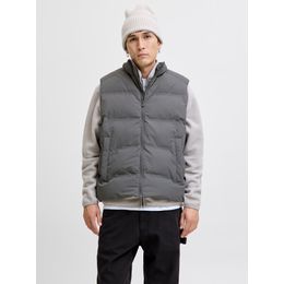 Jack & Jones Steppweste JACK & JONES "JJESOHO BODYWARMER COLLAR SN", Herren, Gr. L, castlerock, Web, Obermaterial: 100% Polyester, unifarben, regular fit h&uuml;ftlang, Westen Steppweste