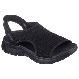 Sandale Skechers "SUMMITS-SWEETLY EVOLVED", Damen, Gr. 41, schwarz, Textil, Strukturmuster, unifarben, Schuhe Sandale, Sportsandale, Trekkingsandale mit Slip-In Funktion, Topseller
