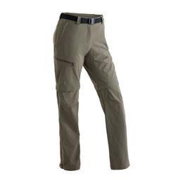 Outdoorhose Maier Sports "Nata", Damen, Gr. 17, Kurzgr&ouml;&szlig;en, braun (schlamm), 90% Polyamid, 10% Elasthan, Hosen Outdoorhose, Damen Zip-Off Wanderhose, atmungsaktive Trekkinghose, Regular Fit