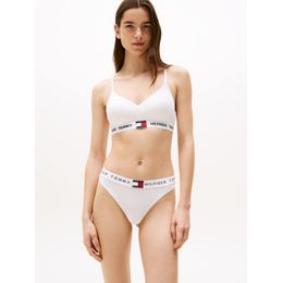 Tanga "CLASSIC THONG", Damen, Gr. M (38), wei&szlig;, Jersey, Obermaterial: 90% Baumwolle, 10% Elasthan, Tommy Hilfiger Underwear, unifarben, k&ouml;rpernah, Unterhosen Tanga, mit Logobund, Stretch-Baumwolle