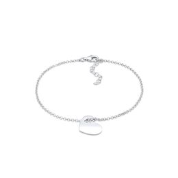 Armband Elli "Herz Anh&auml;nger Symbol Liebe 925 Silber" Gr. 16, silber, Armb&auml;nder, Damen, 16cm,mit Steinen, Silber 925 (Sterlingsilber), Armband