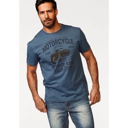 T-Shirt Arizona, Herren, Gr. 4XL (68/70), blau, Single Jersey, Obermaterial: 100% Baumwolle, bedruckt, normal, Rundhals, Shirts T-Shirt, Kurzarm, l&auml;ssige Passform, bedruckt, Rundhals, casual
