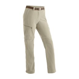 Outdoorhose Maier Sports "Nata", Damen, Gr. 36, Normalgr&ouml;&szlig;en, braun (hellbraun), 90% Polyamid, 10% Elasthan, Hosen Outdoorhose, Damen Zip-Off Wanderhose, atmungsaktive Trekkinghose, Regular Fit