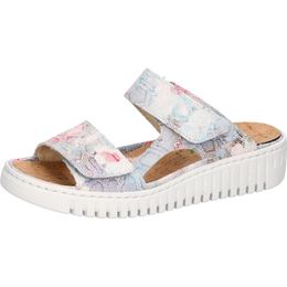 Waldl&auml;ufer Pantolette WALDL&Auml;UFER "H-WILLOW", Damen, Gr. 7 (40,5), multicolor, Veloursleder, mehrfarbig, Schuhe Pantolette, Sommerschuh, Hausschuh, Keilpantolette in Komfortweite H (= sehr weit)