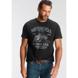 T-Shirt Arizona, Herren, Gr. 5XL (72/74), schwarz, Single Jersey, Obermaterial: 100% Baumwolle, bedruckt, normal, Rundhals, Shirts T-Shirt, Kurzarm, l&auml;ssige Passform, bedruckt, Rundhals, casual