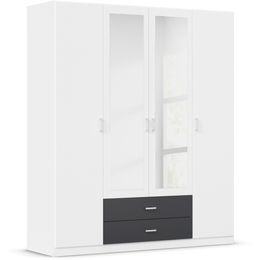 Kleiderschrank Rauch "Schrank Garderobe Ankleide GAMMA Breiten 91/136/181/226/271/315/360 cm", wei&szlig; (alpinwei&szlig;, graumetallic, griffe alu), B:181cm H:210cm T:54cm, Holzwerkstoff, Schr&auml;nke, Kleiderschrank, verschiedene Griff-Varianten, mit Spiegel TOPSELLER MADE IN GERMANY, Topseller