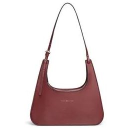 Schultertasche Tommy Hilfiger "TH MODERN SHOULDER BAG", Damen, Gr. B/H/T: 33cm x 30cm x 14cm, bordeaux, Lederimitat, Taschen Schultertasche, Umh&auml;ngetasche, Handtasche, Tragetasche mit Logopr&auml;gung
