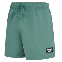 Badeshorts Reebok "Ace", Herren, Gr. M, N-Gr, field gr&uuml;n, Microfaser, Obermaterial: 100% Polyester, Badehosen Badeshorts, mit kleinen Seitenschlitzen, Eingriff-Taschen seitlich