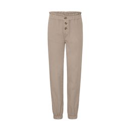 Stoffhose oxmo "Stoffhose OXCobie", Damen, Gr. L, N-Gr, beige (dune), Obermaterial: 98% Baumwolle CO. 2% Elasthan EL., Hosen Stoffhose