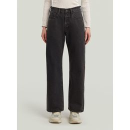G-Star Raw Regular-fit-Jeans G-STAR "Bowey Barrel Jeans", Damen, Gr. 32, L&auml;nge 34, worn in schwarz obsidian, Obermaterial: 75% Baumwolle, 25% Baumwolle, Jeans