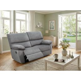 2-Sitzer Home Affaire "LANNOY, mit manueller o. elektrischer Relaxfunktion in beiden Sitzen.", grau (anthrazit), B:146cm H:96cm T:94cm, Sofas, Elektrische Variante mit USB A/C. Federkern, Webstoff