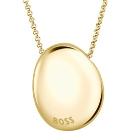 Kette mit Anh&auml;nger BOSS "NUGGET", gold (gelbgoldfarben), Halsketten, Damen, Edelstahl, L: 50,5 B: 2mm, B:2mm