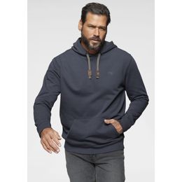 MAN'S WORLD Kapuzensweatshirt MAN'S WORLD, Herren, Gr. XXL (60/62), blau, angeraute Sweatware, Obermaterial: 60% Baumwolle, 40% Polyester. Kapuzenfutter: 60% Baumwolle, 40% Polyester, unifarben, regular fit, Rippb&uuml;ndchen, Sweatshirts, lange &Auml;rmel, lockere Passform, unifarben, mit Kapuze