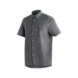 Funktionshemd Maier Sports "Mats S/S", Herren, Gr. 64, Normalgr&ouml;&szlig;en, grau, 97% Polyester, 3% Elasthan, Hemden, Herren Hemd kurzarm, karriertes Freizeithemd, Kurzarmhemd, Regular Fit