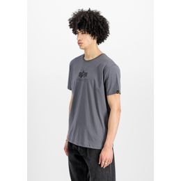 T-Shirt Alpha Industries "Basic T-Shirt ML", Herren, Gr. L, schwarz (grauschwarz, schwarz), Obermaterial: 100% Baumwolle, Shirts T-Shirt