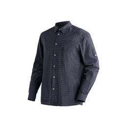 Funktionshemd Maier Sports "Mats L/S", Herren, Gr. 60, Normalgr&ouml;&szlig;en, grau, 97% Polyester, 3% Elasthan, Hemden, Herren Hemd langarm, karriertes Freizeithemd, Langarmhemd, Regular Fit