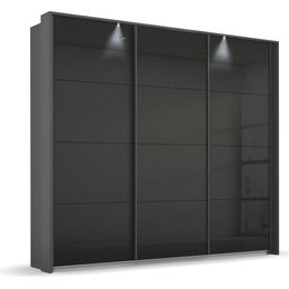 Schwebet&uuml;renschrank Rauch "Kleiderschrank Schrank Garderobe OTELI inkl. 3 Innenschubladen", grau (graumetallic, effektgrau hochglanz), B:211cm H:233cm T:68cm, Holzwerkstoff, Schr&auml;nke, Schwebet&uuml;renschrank, inkl. Passepartout optional mit Beleuchtung MADE IN GERMANY