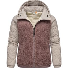 Kapuzensweatjacke Ragwear "Outdoorjacke Leeloo", Damen, Gr. L, rosa (mauve blocked), Obermaterial: 100% Polyester PES. Futter: 100% Polyester PES., Sweatjacken Kapuzensweatjacke