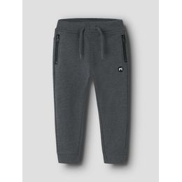 Sweathose name it "NMMVIMO SWE PANT BRU NOOS", Jungen, Gr. 110, N-Gr, grau (dunkelgrau melange), Sweatware, Obermaterial: 60% Baumwolle, 40% Polyester, unifarben, regular fit normal, Hosen Sweathose