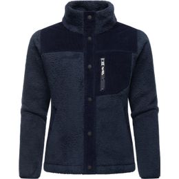 Kapuzensweatjacke Ragwear "Fleecejacke Appopis Block", Damen, Gr. XXL, blau (navy), Obermaterial: 100% Polyester PES., Sweatjacken Kapuzensweatjacke