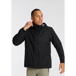 Regenjacke CMP, Herren, Gr. 52, schwarz (nero), Obermaterial: 100% Polyester. Futter: 100% Polyester, mit verstellbarem Klettverschluss, Jacken Regenjacke, Atmungsaktiv & Winddicht & Wasserdicht, &Uuml;bergangsjacke