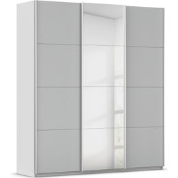 Schwebet&uuml;renschrank OTTO HOME "Kleiderschrank Schrank Schlafzimmerschrank Garderobe AGORDO", grau (seidengrau, griffleisten alufarbig), B:203cm H:229cm T:62cm, Holzwerkstoff, Schr&auml;nke, Schwebet&uuml;renschrank, Top Innenausstattung, in 4 Breiten und 2 H&ouml;hen MADE IN GERMANY, Topseller