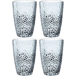 Gl&auml;ser-Set Leonardo "MATERA", blau, H:12cm &Oslash;:8,4cm, Glas, Trinkgef&auml;&szlig;e, Gl&auml;ser-Set, 340 ml, 4-teilig