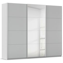 Schwebet&uuml;renschrank OTTO HOME "Kleiderschrank Schrank Schlafzimmerschrank Garderobe AGORDO", grau (seidengrau, griffleisten alufarbig), B:271cm H:229cm T:62cm, Holzwerkstoff, Schr&auml;nke, Schwebet&uuml;renschrank, Top Innenausstattung, in 4 Breiten und 2 H&ouml;hen MADE IN GERMANY, Topseller