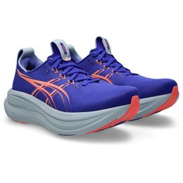 Laufschuh asics "GEL-NIMBUS 28", Damen, Gr. 39,5, cobalt burst, sun coral, Synthetik, Schuhe Laufschuh, f&uuml;r Erwachsene, mit leicht profiliertem Laufsohlenprofil
