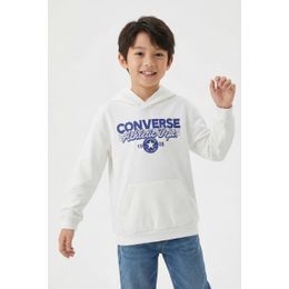 Kapuzensweatshirt Converse "CNVB BLEACHER ATHLETIC PO HOOD", Jungen, Gr. 164/170 (176), egret, Obermaterial: 60% Baumwolle, 40% Polyester, Sweatshirts Kapuzensweatshirt, f&uuml;r Kinder und Jugendliche, sportlicher Stil
