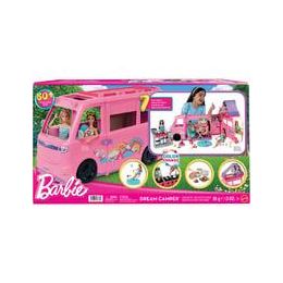 Mattel Barbie Super Abenteuer-Camper Spielset, Spielfahrzeug mit Dachzelt, Grill mit Farbwechseleffekt und 60 Zubeh&ouml;rteilen