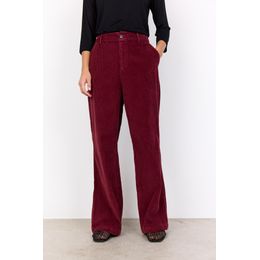 Cordhose soyaconcept "SC-BINDI 19-C", Damen, Gr. 44, N-Gr, rot (dunkelrot), Cord, Obermaterial: 90% Polyester, 10% Polyacryl, unifarben, normal, Hosen Cordhose