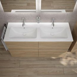 Duravit ME by Starck Doppelwaschtisch, evineo ineo5 evo Unterschrank B: 128 cm, 4 Ausz&uuml;ge, mit Griffmulde,, 233613AC00+BE0717OA,