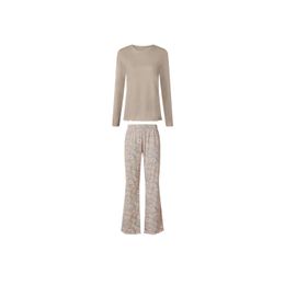 Esmara&reg; Damen Pyjama lang (Beige, XS (32/34)) 100398785009