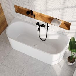 evineo ineo3 Vorwand-Badewanne mit Schlitz&uuml;berlauf L: 180 B: 75 H: 60 cm, BE4089WH,