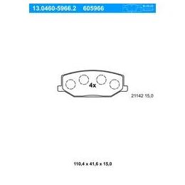 ATE Bremsbelagsatz, Scheibenbremse 13.0460-5966.2 vorne rechts links f&uuml;r SUZUKI 55200-70810 55110-70A00 55110-80020