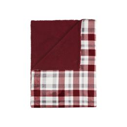 Livarno&reg; Kuscheldecke mit Teddyfleece (Karo/rot) 100395888002