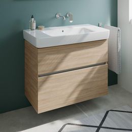 Geberit Renova Plan Waschtisch, evineo ineo5 evo Unterschrank B: 90 cm, 2 Ausz&uuml;ge, mit Griffmulde,, 501704001+BE0990OA,