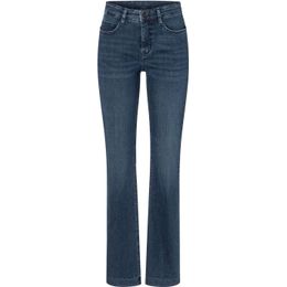 Bootcut-Jeans MAC "BOOT", Damen, Gr. 42, L&auml;nge 32, chic urban dunkelblau, Denim/Jeans, Obermaterial: 91% Baumwolle, 7% Elastomultiester, 2% Elasthan, unifarben, bootcut fit kn&ouml;chellang, Jeans Bootcut-Jeans, im Five-Pocket Style