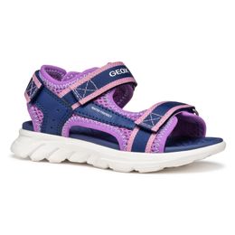 Sandale Geox "J SANDAL AIRADYUM GI", M&auml;dchen, Gr. 31, blau (navy, lila), Synthetik, Textil, Schuhe Sandale, Trekking Sandale, Klettschuh mit wasserfreundlicher Ausstattung