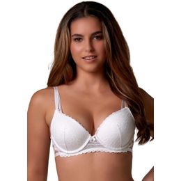 Push-up-BH After Eden "MEGHAN", Damen, Gr. 70, Cup A, wei&szlig;, Spitze, Obermaterial: 90% Polyamid, 10% Elasthan, gemustert, unifarben, BHs Push-up-BH, verstellbare Tr&auml;ger, mit Schale, mit B&uuml;gel, mit Spitze, mit Schleife