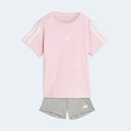 Trainingsanzug adidas Sportswear "I 3S T-SET 160", Jungen, Gr. 68, clear pink, wei&szlig;, wei&szlig;, Obermaterial: 100% Baumwolle, Sportanz&uuml;ge Trainingsanzug